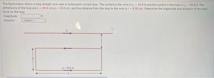 Solved The figure below shows a long straight wire near a | Chegg.com