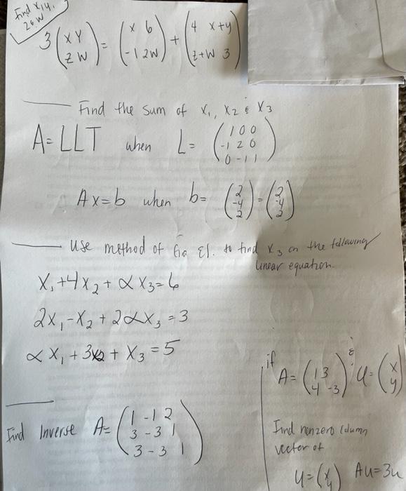 Solved 26/3(xYzW)=(x−162w)+(4z+wx+y3) Find the sum of | Chegg.com