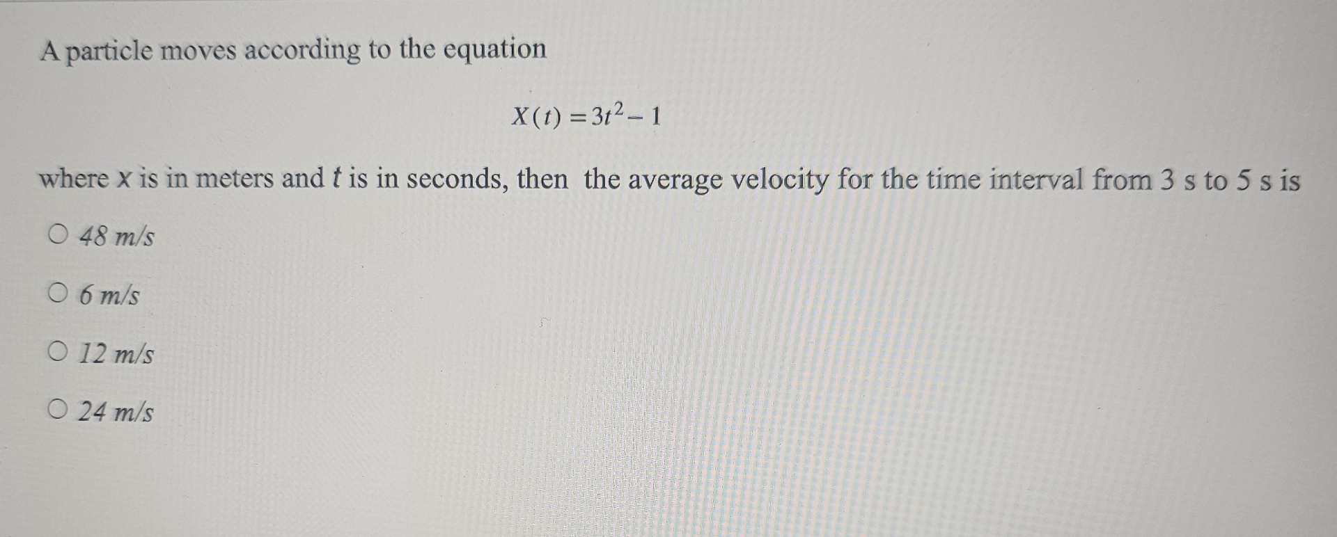 Solved A particle moves according to the | Chegg.com