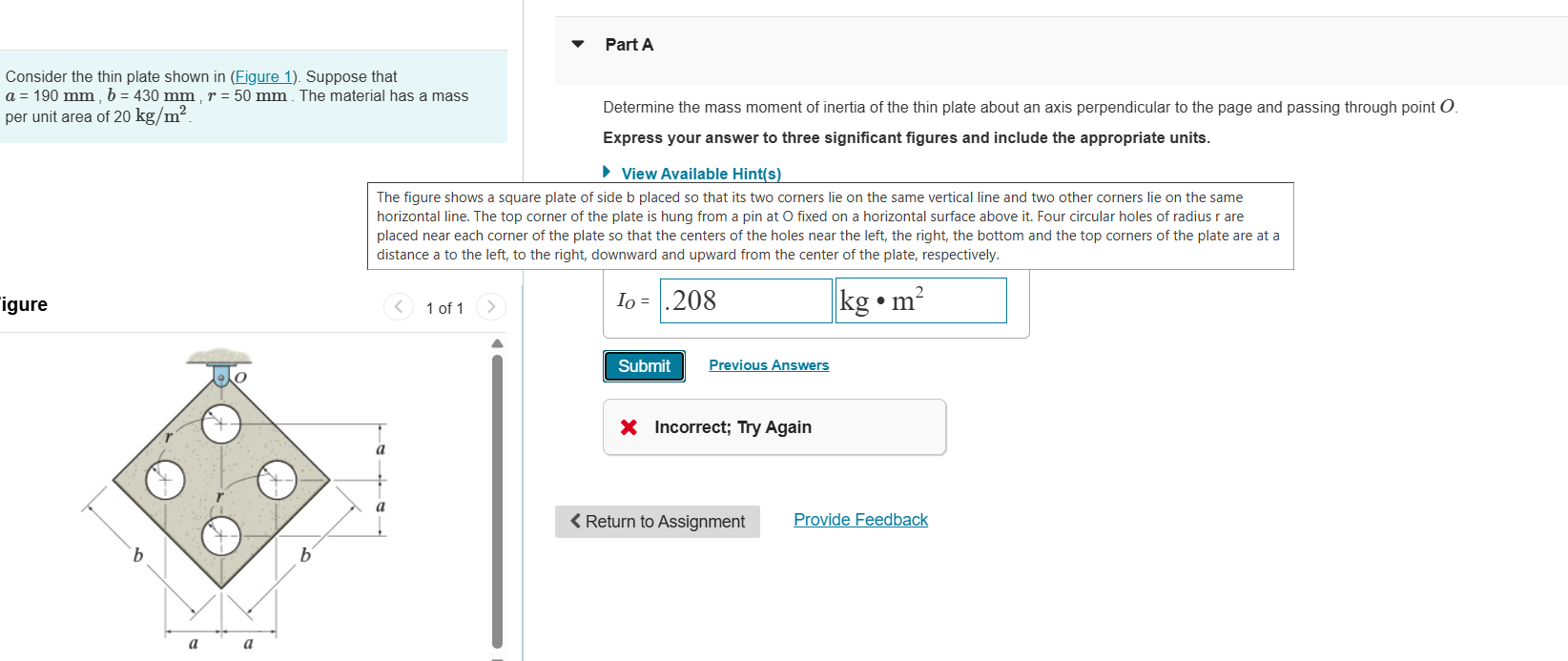 Solved Consider the thin plate shown in (Figure 1). ﻿Suppose | Chegg.com