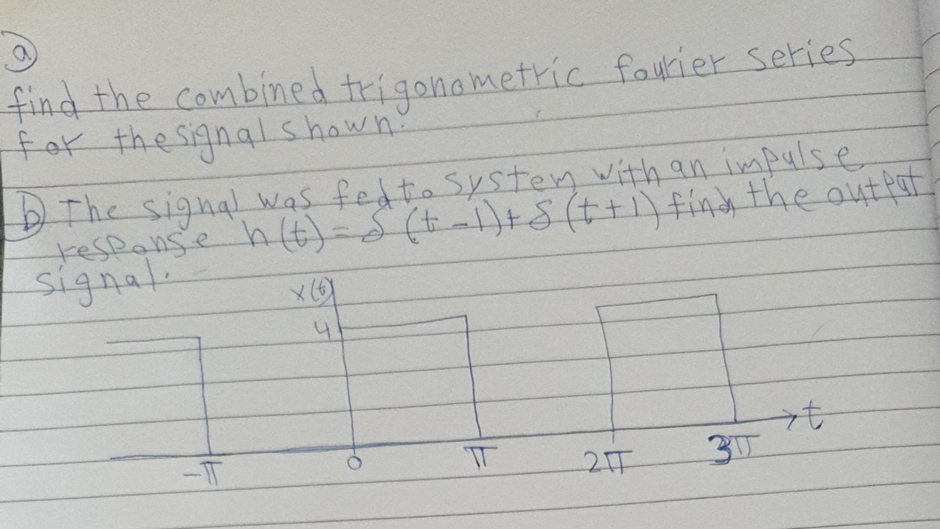 Solved (a) find the combined trigonometric fourier series | Chegg.com