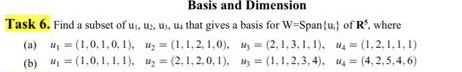 Solved Basis and DimensionTask 6. ﻿Find a subset of | Chegg.com