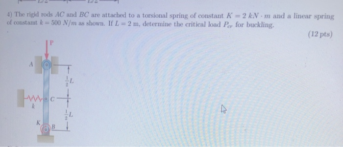 Solved 4) The rigid rods AC and BC are attached to a | Chegg.com