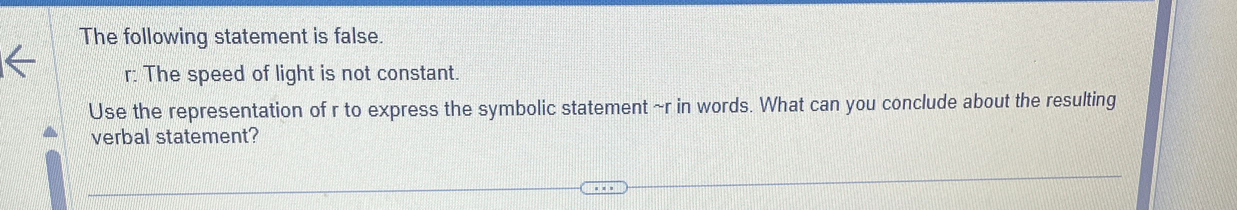 Solved The following statement is false.r. ﻿The speed of | Chegg.com