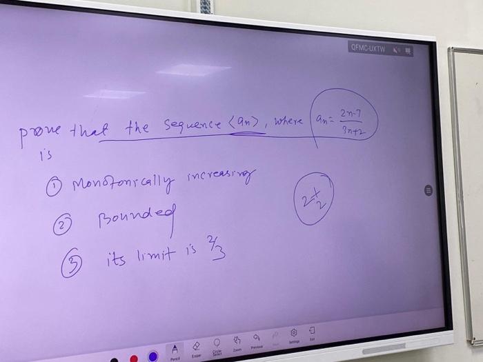Solved prove that the sequence an , where an=3n+22n−7 ) is | Chegg.com