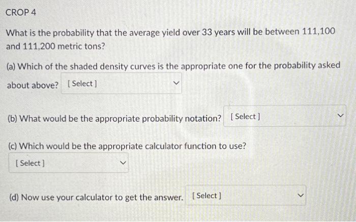 Solved Use the information below to answer the CROP | Chegg.com