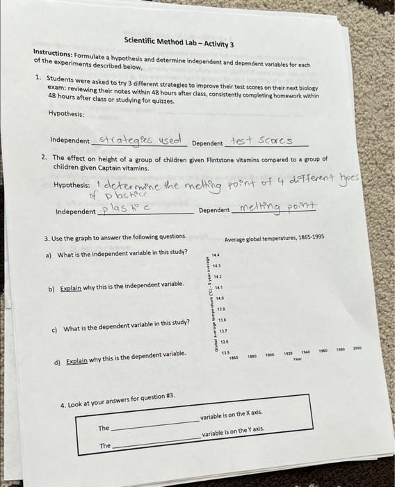 Solved Scientific Method Lab - Activity 3 Instructions: | Chegg.com