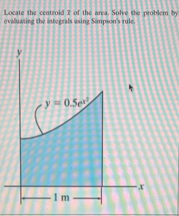 Solved Locate the centroid x of the area. Solve the problem | Chegg.com