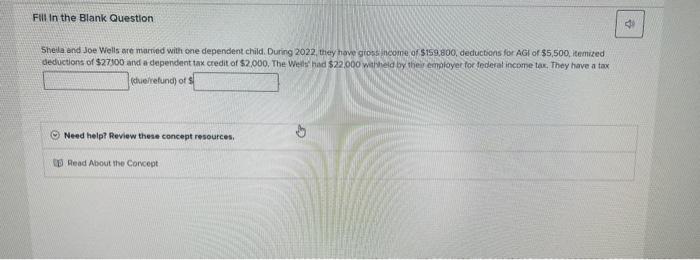 Solved Sheda and Joe Wells are marred with one dependent | Chegg.com