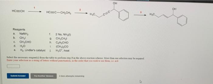 Solved OH OH HCECH HC=C-CH,CH, 1. на CEO Reagents a. NaNH 1. | Chegg.com