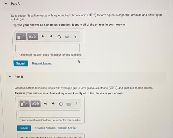 Solved Solid copper(II) sulfide reacts with aqueous | Chegg.com