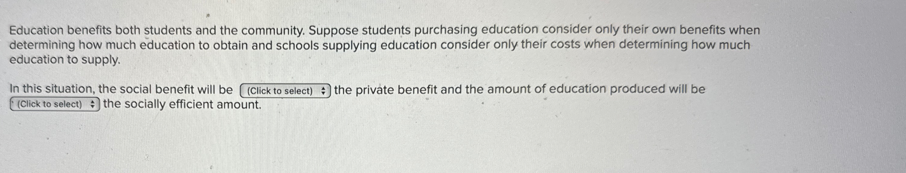Solved Education benefits both students and the community. | Chegg.com