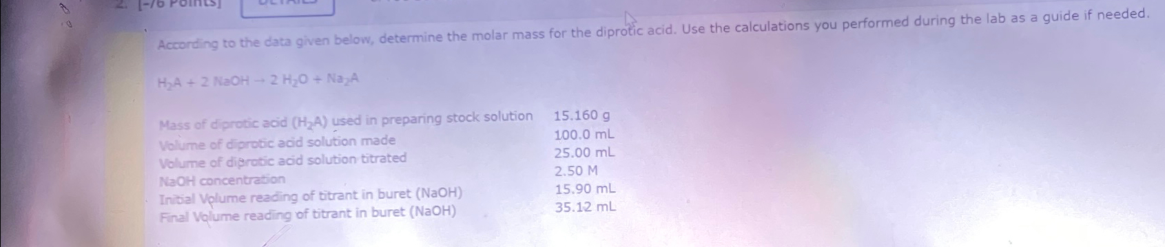 Solved According to the data given below, determine the | Chegg.com