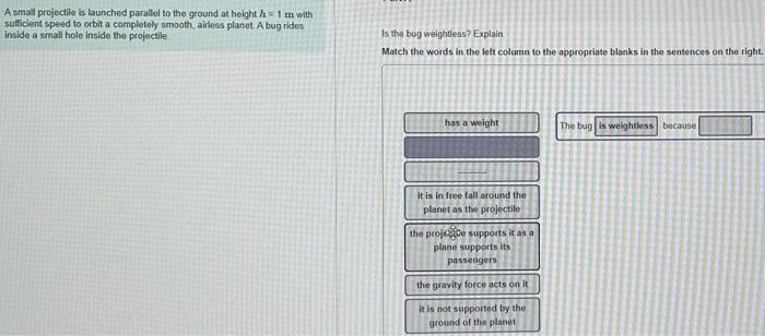 Solved A small projectile is launched parallel to the ground | Chegg.com
