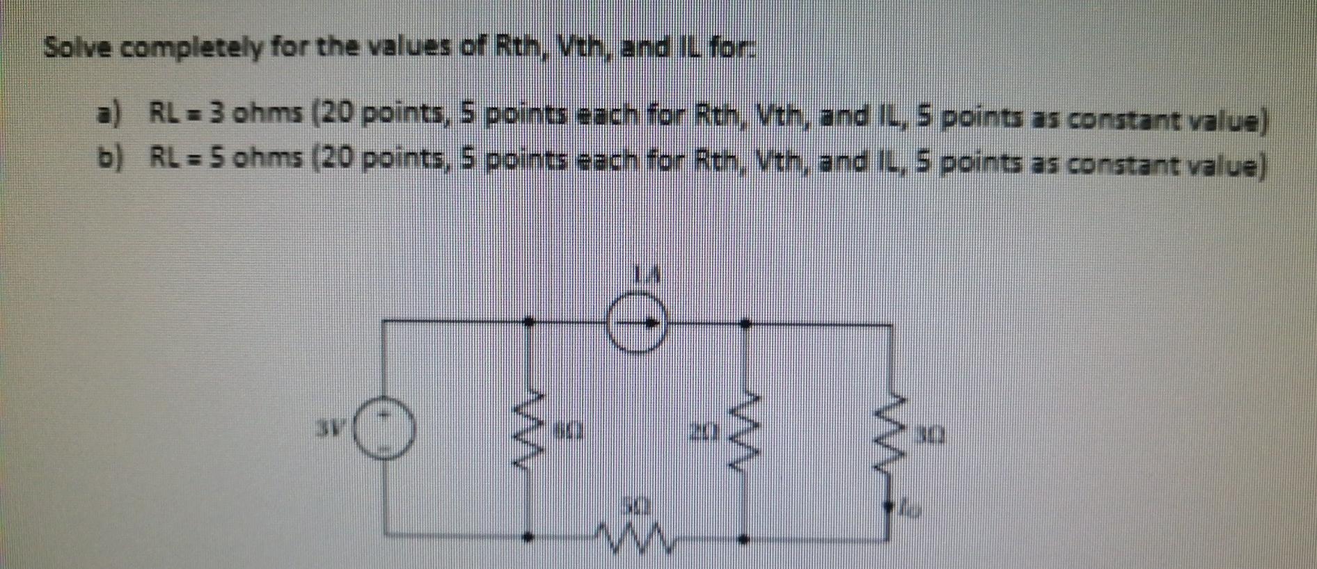 Solved Solve completely for the values of Rth, Vth, and it | Chegg.com
