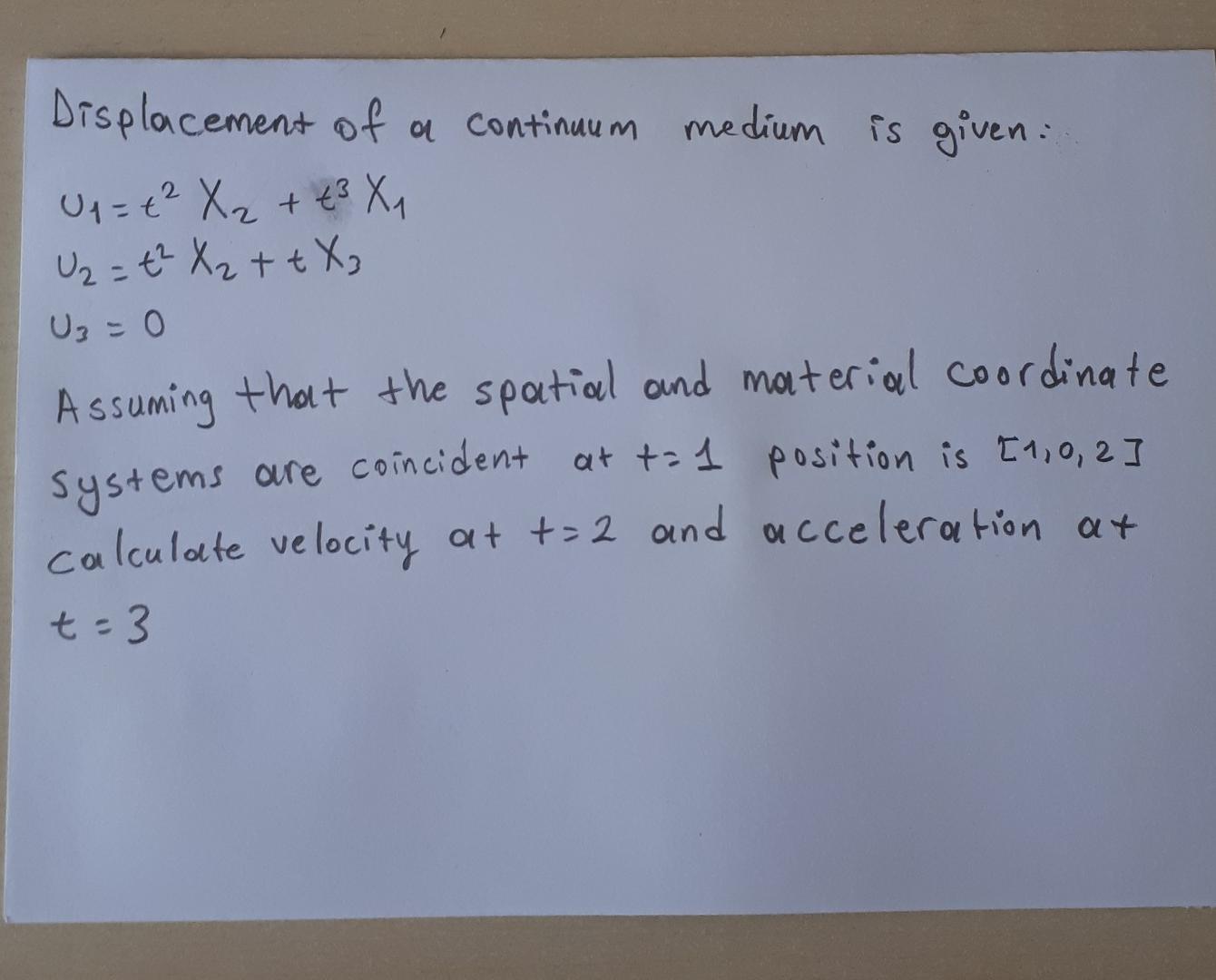 Solved Displacement of a continuum medium is given: | Chegg.com