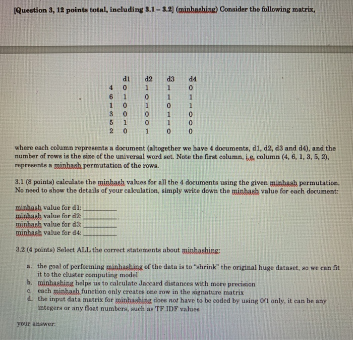 Solved [Question 3, 12 points total, including 3.1-3.2] | Chegg.com