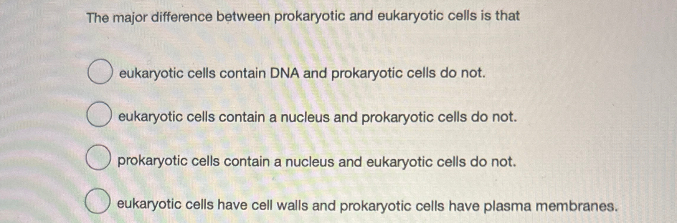 Solved The major difference between prokaryotic and | Chegg.com