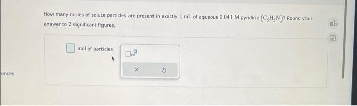 Solved How many moles of solute particles are present in | Chegg.com