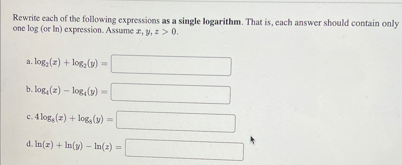 Solved Rewrite each of the following expressions as a single | Chegg.com