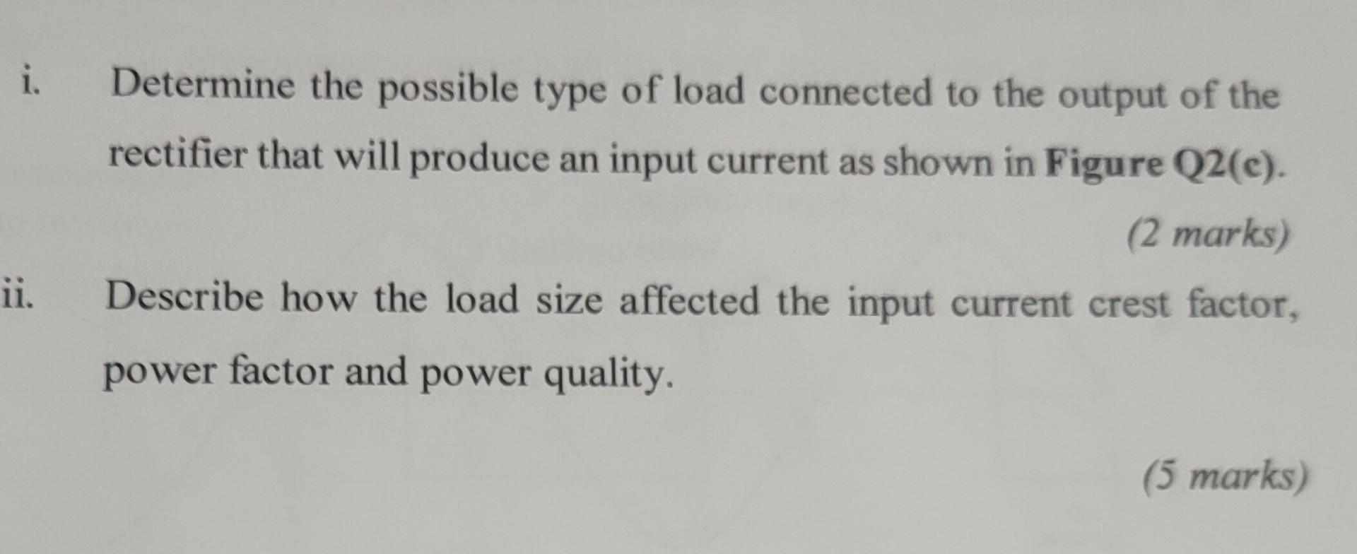 Solved c) Figure Q2(c) shows the input current waveform, | Chegg.com