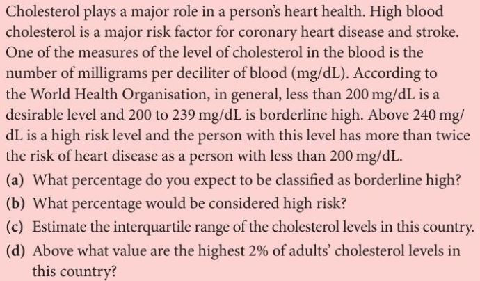 Solved Cholesterol plays a major role in a person's heart | Chegg.com