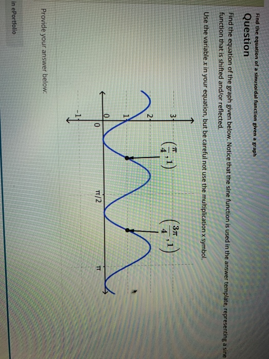 Solved Find the equation of a sinusoidal function given a | Chegg.com