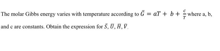 Solved The molar Gibbs energy varies with temperature | Chegg.com