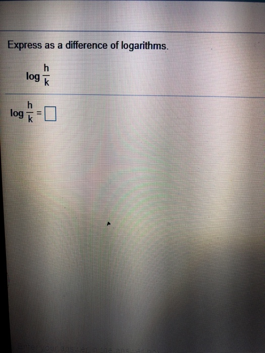 Solved Express as a difference of logarithms. log o | Chegg.com