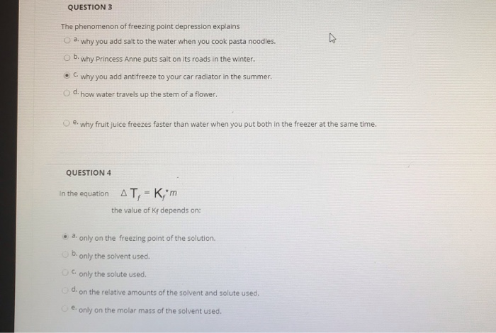 Solved QUESTION 1 A colligative property is a solution | Chegg.com