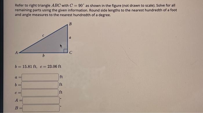 Solved Refer to right triangle ABC with C = 90° as shown in | Chegg.com