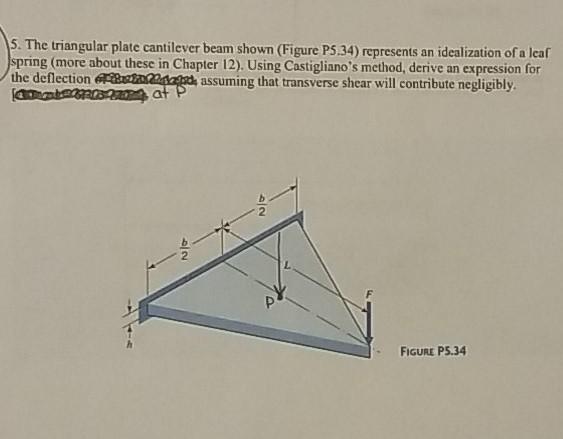 Solved 5. The triangular plate cantilever beam shown (Figure | Chegg.com