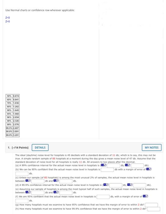 Solved Use Normal charts or confidence row wherever | Chegg.com