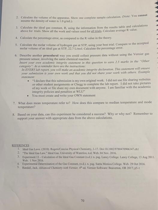 Lab Calculations \& Ouestions: Requirements for this | Chegg.com