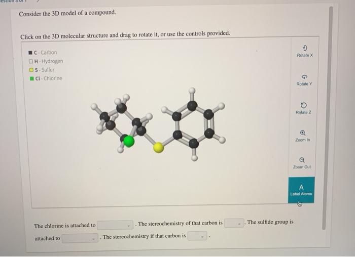 Solved Consider the 3D model of a compound. Click on the 3D | Chegg.com