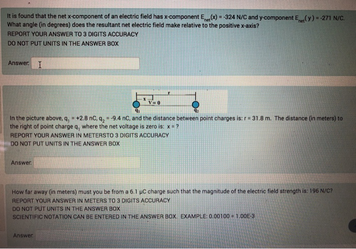 Solved It is found that the net x-component of an electric | Chegg.com