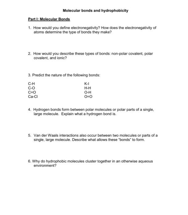 Solved 1. How would you define electronegativity? How does | Chegg.com