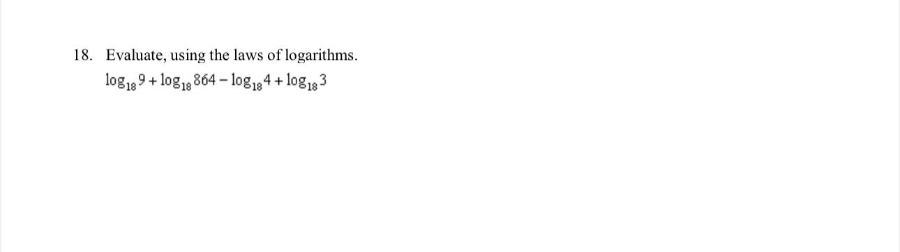 Solved Evaluate, using the laws of | Chegg.com