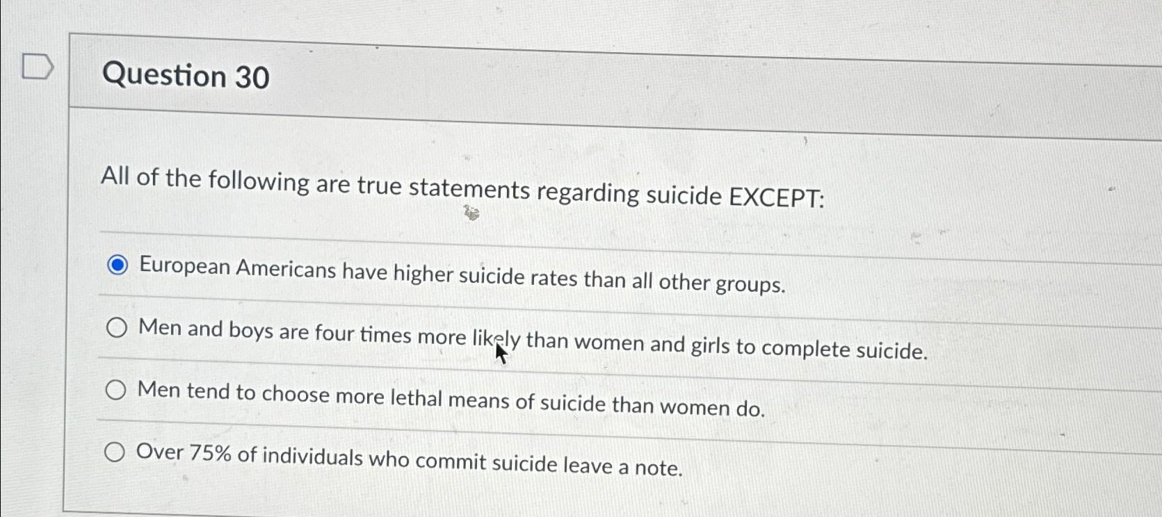 Solved Question 30All of the following are true statements | Chegg.com
