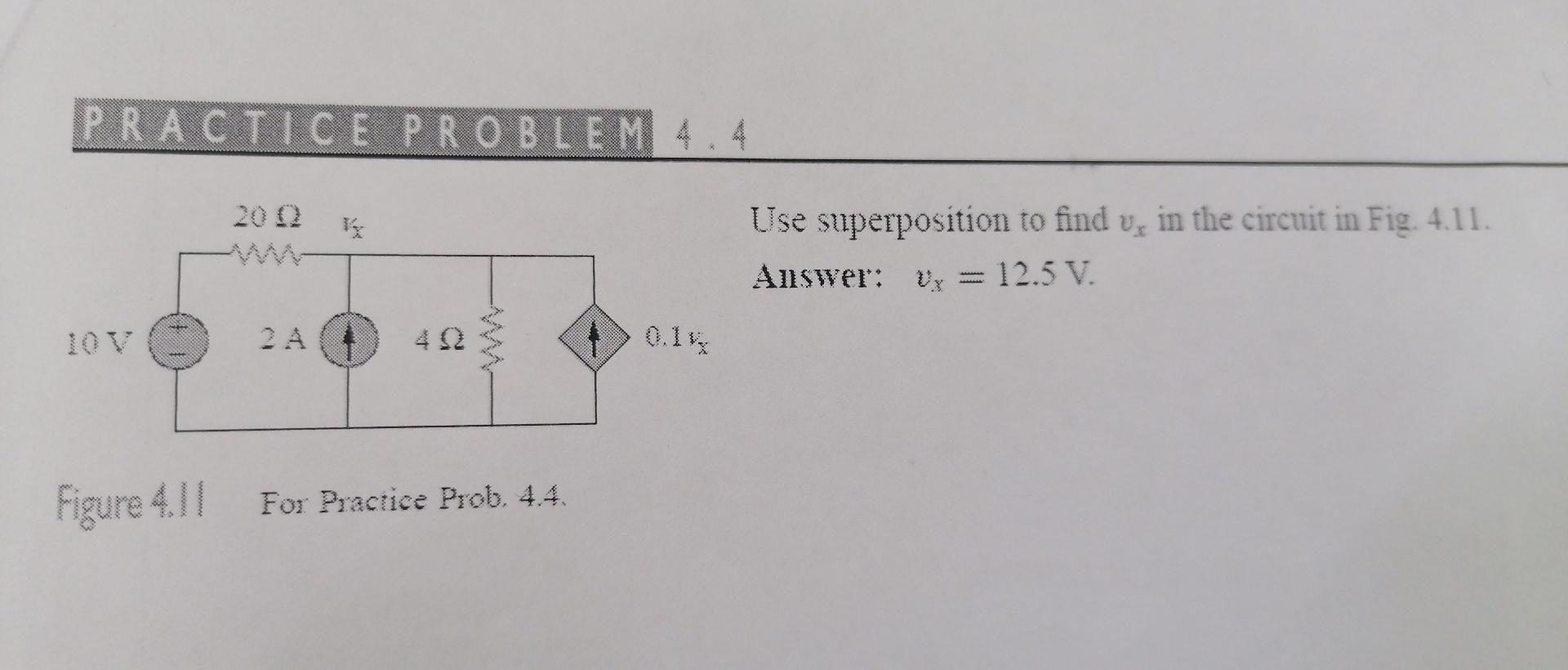 Solved PRACTICE PROBLEM 4.4 Use superposition to find y, in | Chegg.com