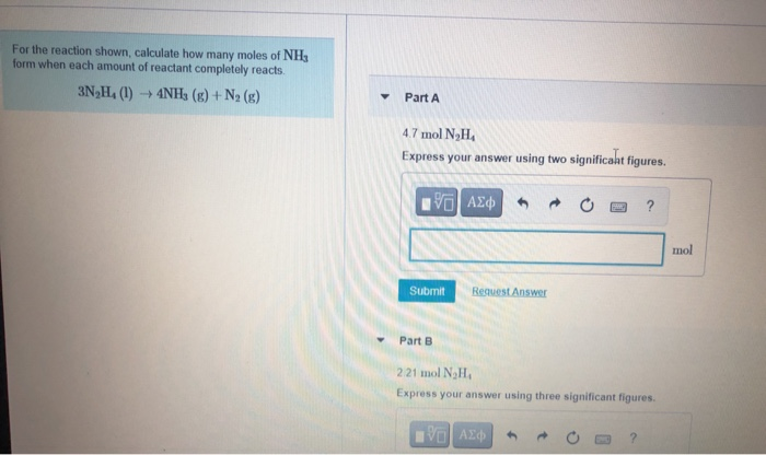 Solved For the reaction shown, calculate how many moles of | Chegg.com