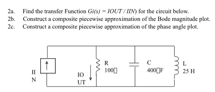 Solved 2a. 2b. 2c. Find the transfer Function Gi(s) = IOUT / | Chegg.com