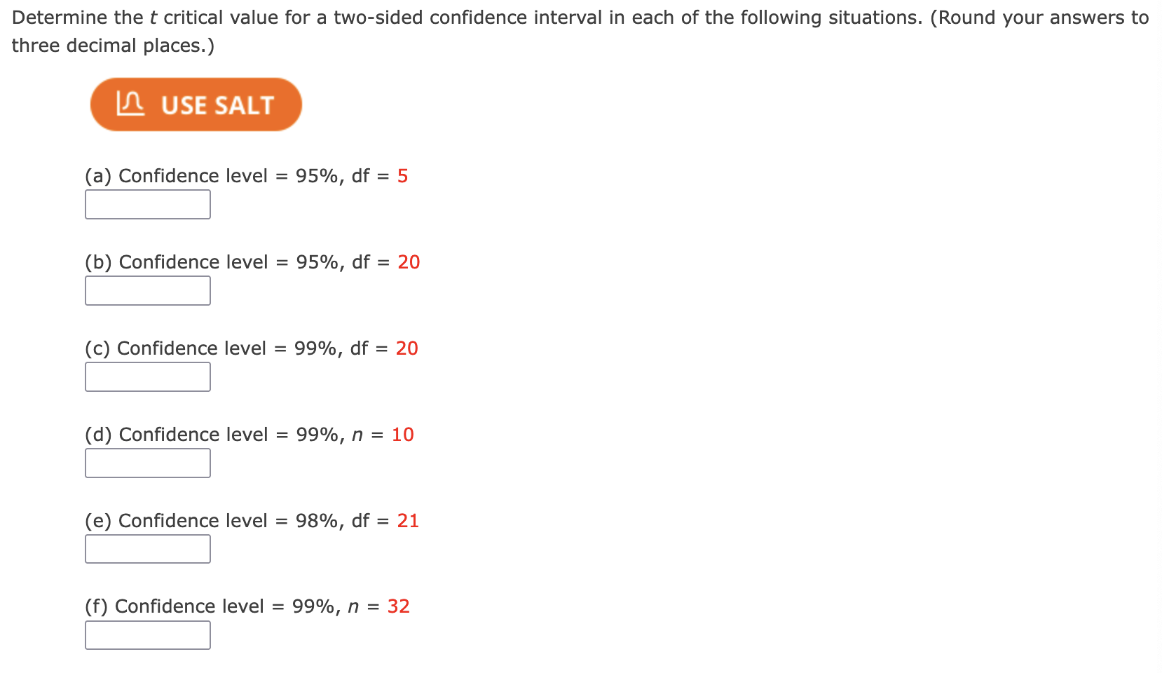 Solved Determine the t ﻿critical value for a two-sided | Chegg.com