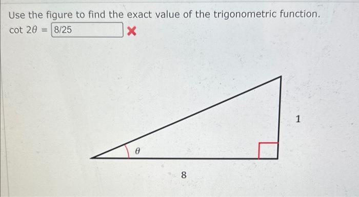 Solved Use the figure to find the exact value of the | Chegg.com