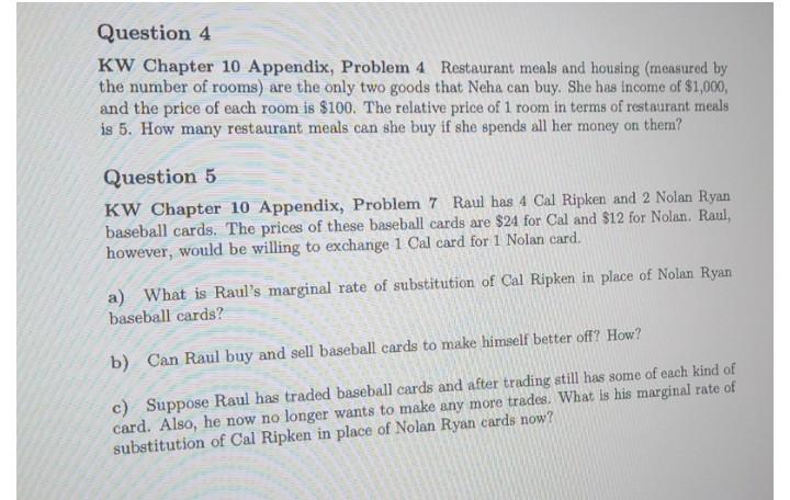Solved Question 4 KW Chapter 10 Appendix, Problem 4 | Chegg.com