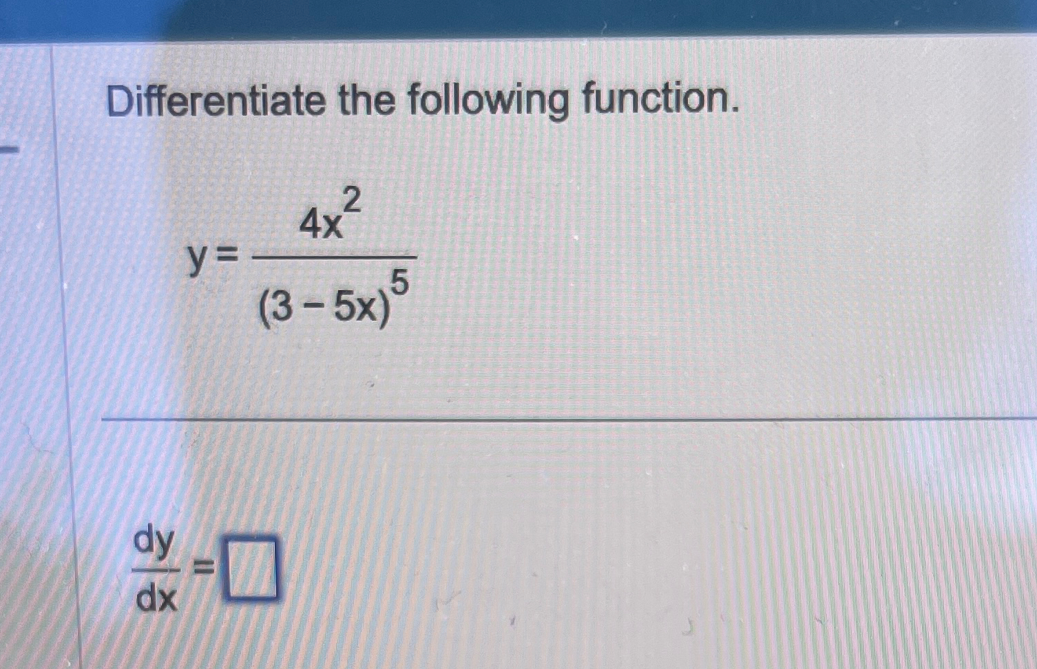 Solved Differentiate the following | Chegg.com