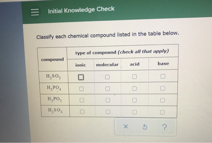 Solved = Initial Knowledge Check Question 1 Write the symbol | Chegg.com