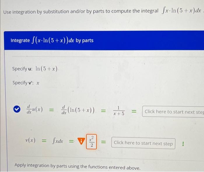 Solved Use integration by substitution and/or by parts to | Chegg.com