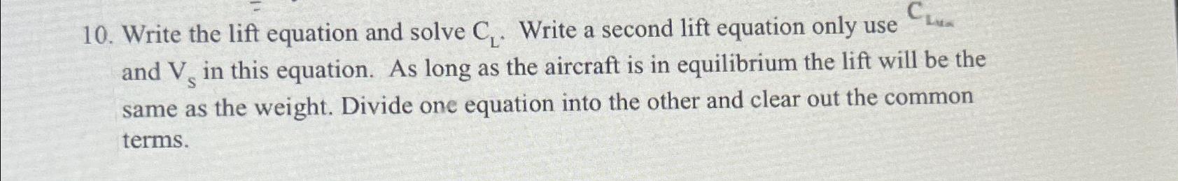 Solved Write the lift equation and solve CL. ﻿Write a second | Chegg.com