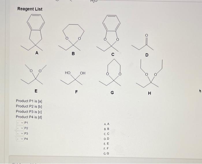 Solved Predict the products R1-R5 from the Reagent List A-H | Chegg.com